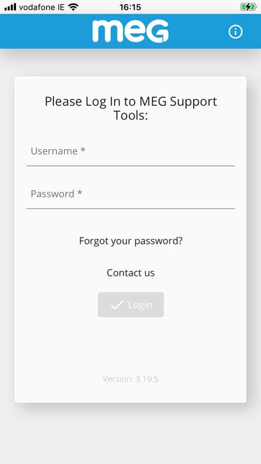 Logging into the MEG App