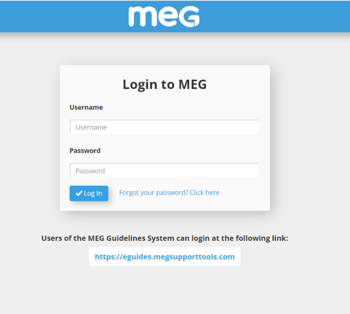 Logging into the MEG App